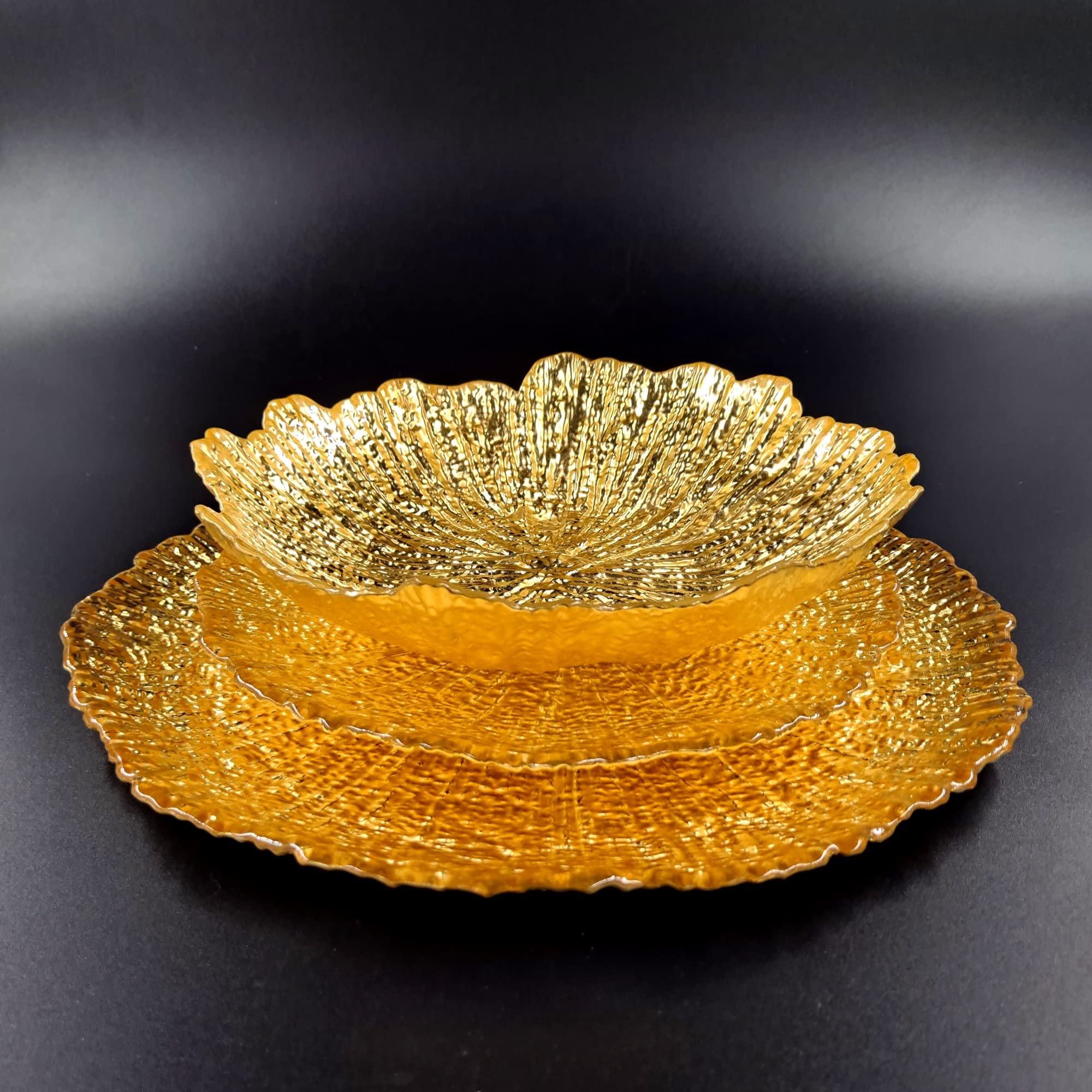 CORAL 12PCS Dinner Plate Set Gold