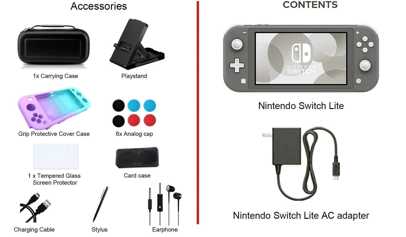 Nintendo Newest Switch Lite - 5.5" Touchscreen Display, Built-in Plus Control Pad, Built-in Speakers, 802.11ac WiFi, Bluetooth 4.1 - Gray
