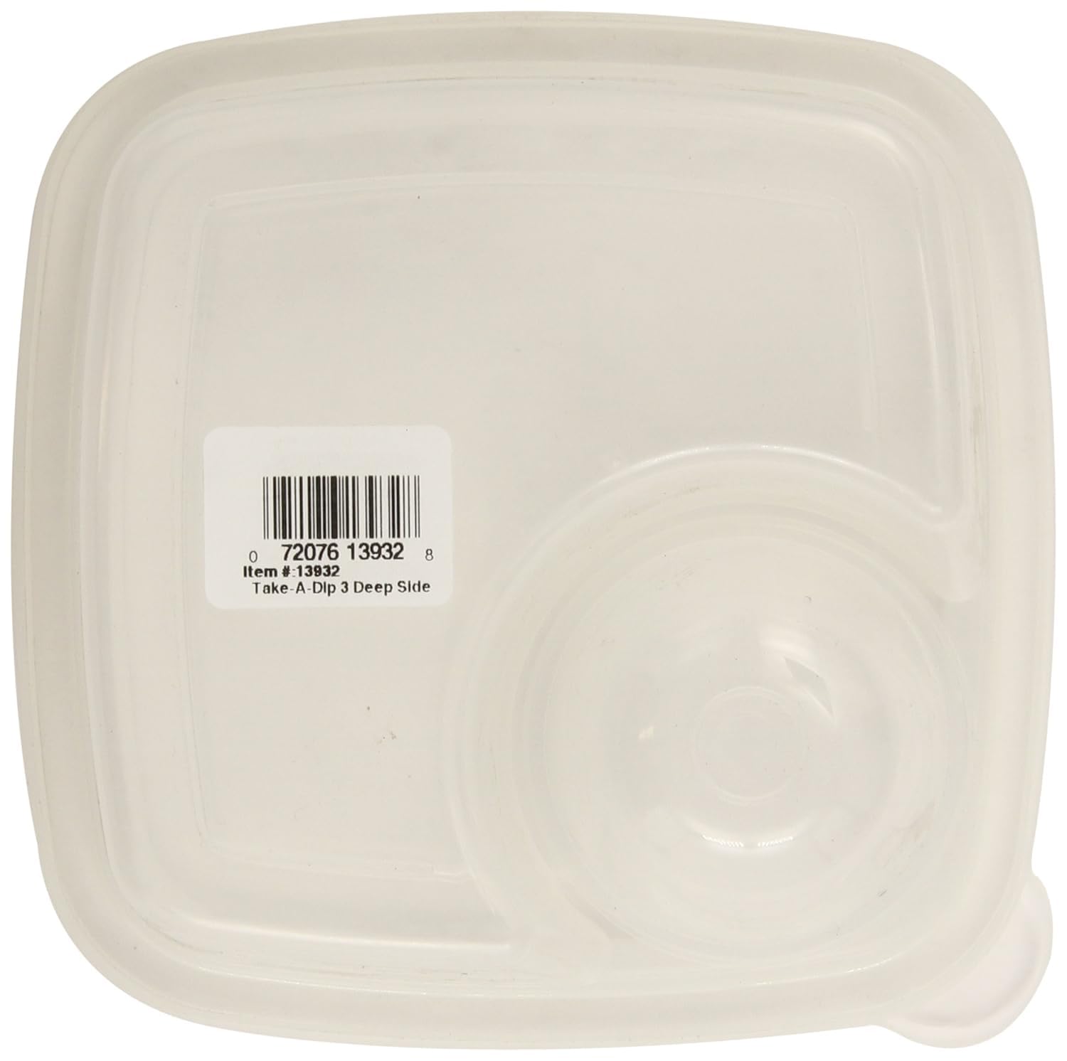 COMPAC HOME Take A Dip3 Deep Side Clear Food Storage Container - Divided Food Storage Containers with Lids - Microwave and Dishwasher Safe