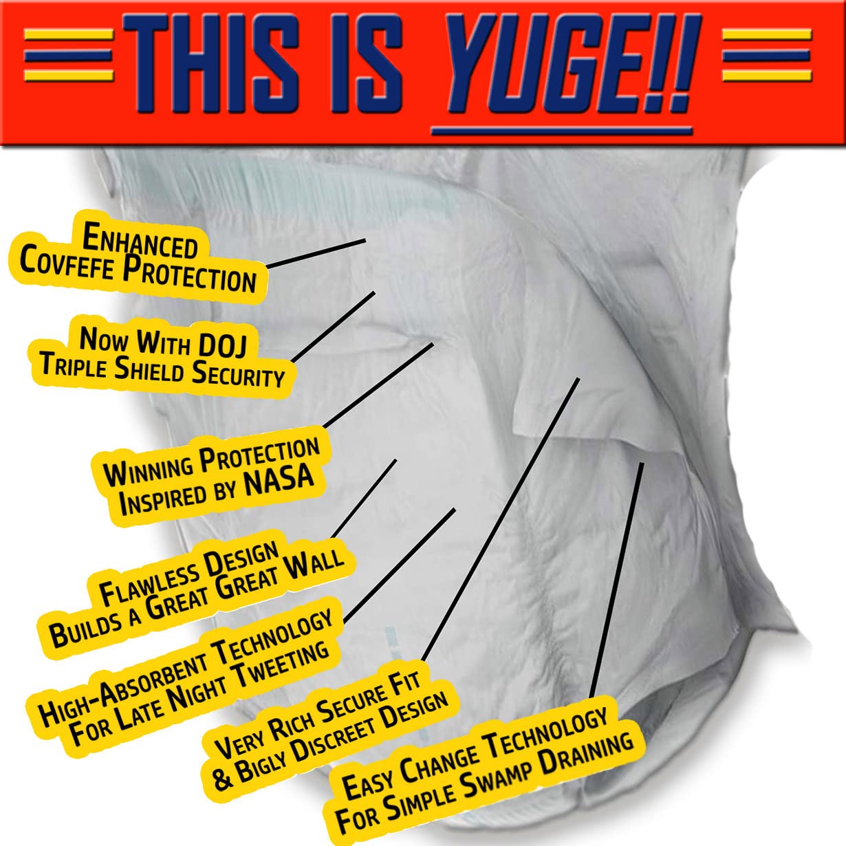 Donald’s Leak Protection Adult Diaper - Funny Over The Hill Gift for Men Women Easter Basket Stuffer Idea Disposable