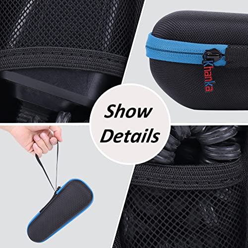 Khanka Hard Travel Case Replacement for Braun Series 3/5 5018s 3010 340S-4 3050 390CC-4 380S-4 3040 Electric Foil Shaver Men's Razor, Case Only (Black&Blue)
