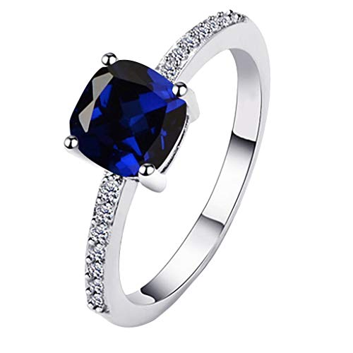 Rings for Women Exquisite Minimalist Diamond Geometric Side Square Ring Ladies Jewelry Gifta Good Gift for a Girlfriend, Boyfriend, Family