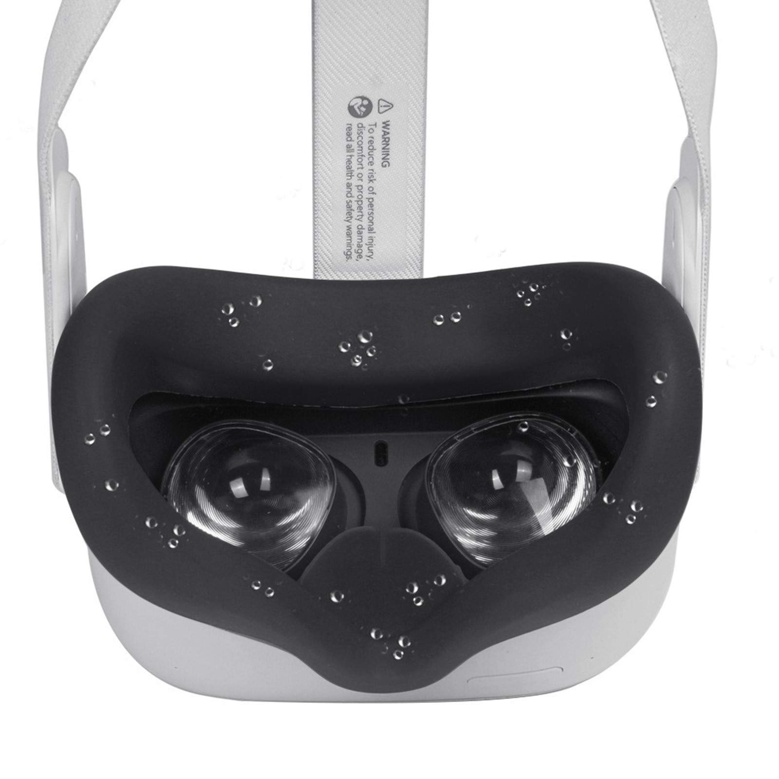 NOKIO Silicone Cover Eye Pad for Oculus Quest 2 face Cushion Cover Sweatproof Lightproof VR Accessories Prevent Light Leakage, Washable Eye Pad (Black)