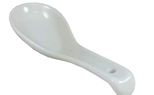 Chinese Porcelain Soup Spoons in White color - Set of 4