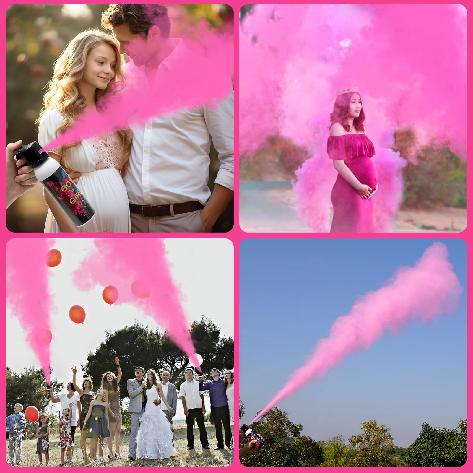 Gender Reveal Fire Extinguisher 2 Pack, Gender Reveal Decor, Baby Girl Reveal Party Ideas 100% Biodegragable for Gender Reveal Decorations(Pink)