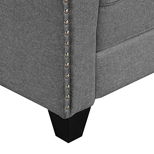 ERYE 3 Pieses Mid-Century Modern Sofa Sets Linen Fabric Tufted Back Sofa&Couch Include 3 Seaters Couch, Loveseat and Armchair with Rivets Rivets for Home Apartment Office Living Room Sets