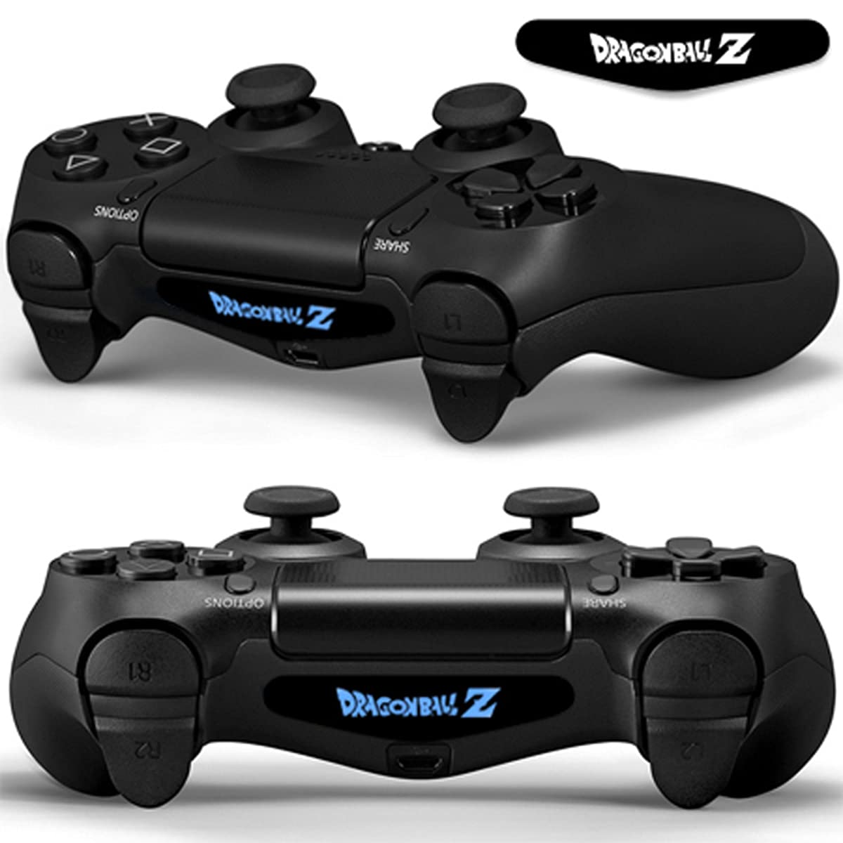 PS4 Slim Skin Sticker for Console and 2 DualShock Controllers Full Wrap Vinyl Decal Protective Cover Faceplate for Son Goku Soku Compatible with Sony PS4 Slim, Blue