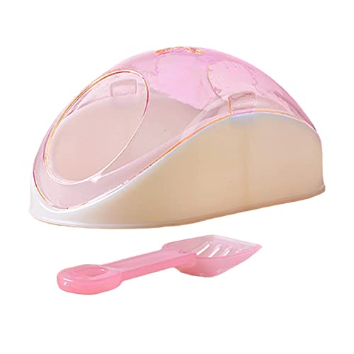 Gralara Transparent Hamster Sand Bath Container Cages High Capacity Litter Room Small Animal Bath Box for Gerbil, Squirrel, Chinchilla, Hedgehog, Pink
