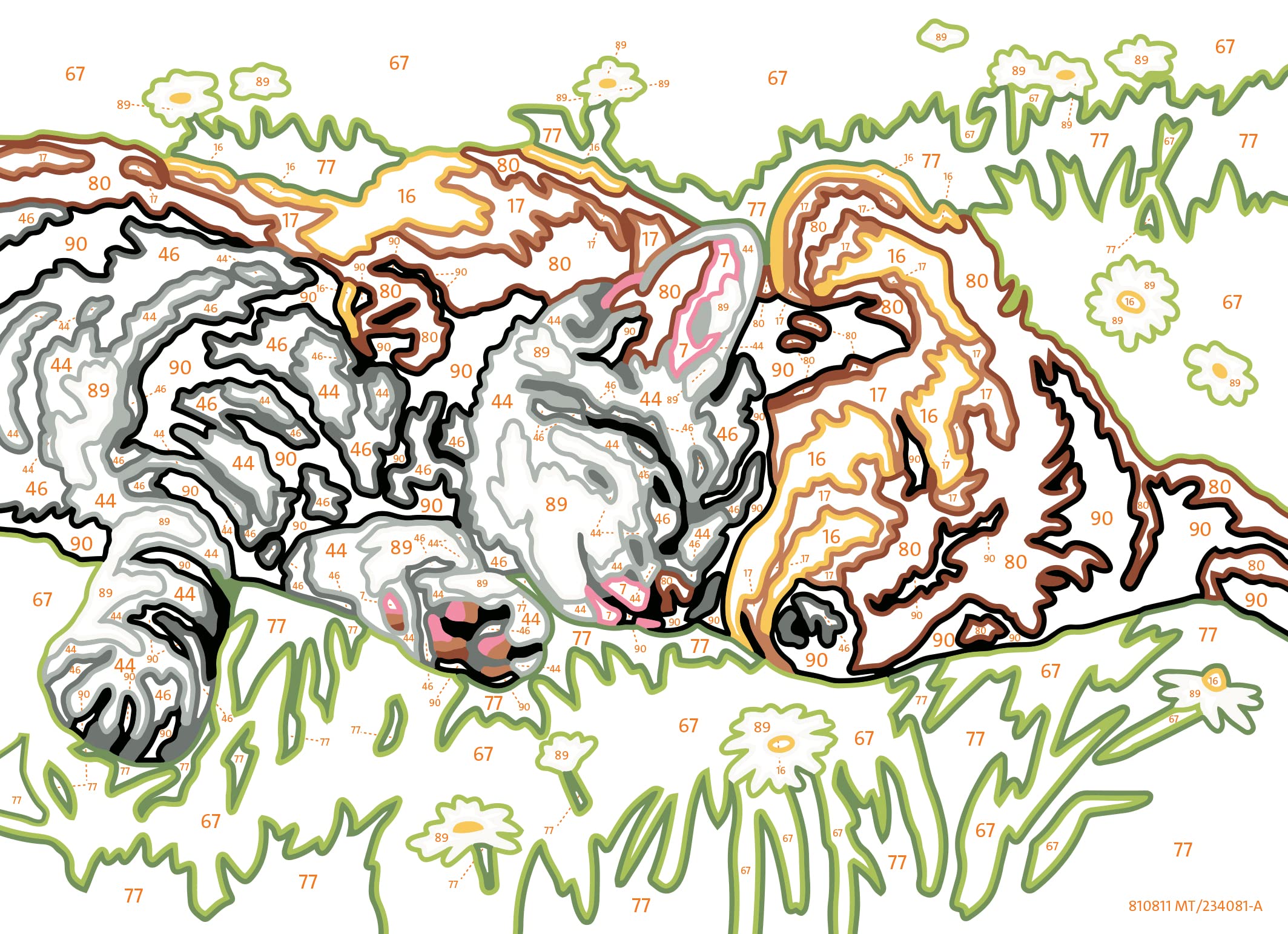 Ravensburger CreArt Sleeping Cat & Dog Paint by Numbers Kit | Easy-to-Use for Kids | Perfect for Home Decor | Ideal Gift for Aspiring Artists - Ages 7 & Up