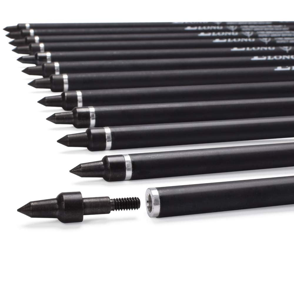 Carbon Crossbow Bolts 22 Inch Hunting Archery Crossbow Arrows with 4" Vanes Replaced Arrowhead Brodhead Tip 12PCS Pack