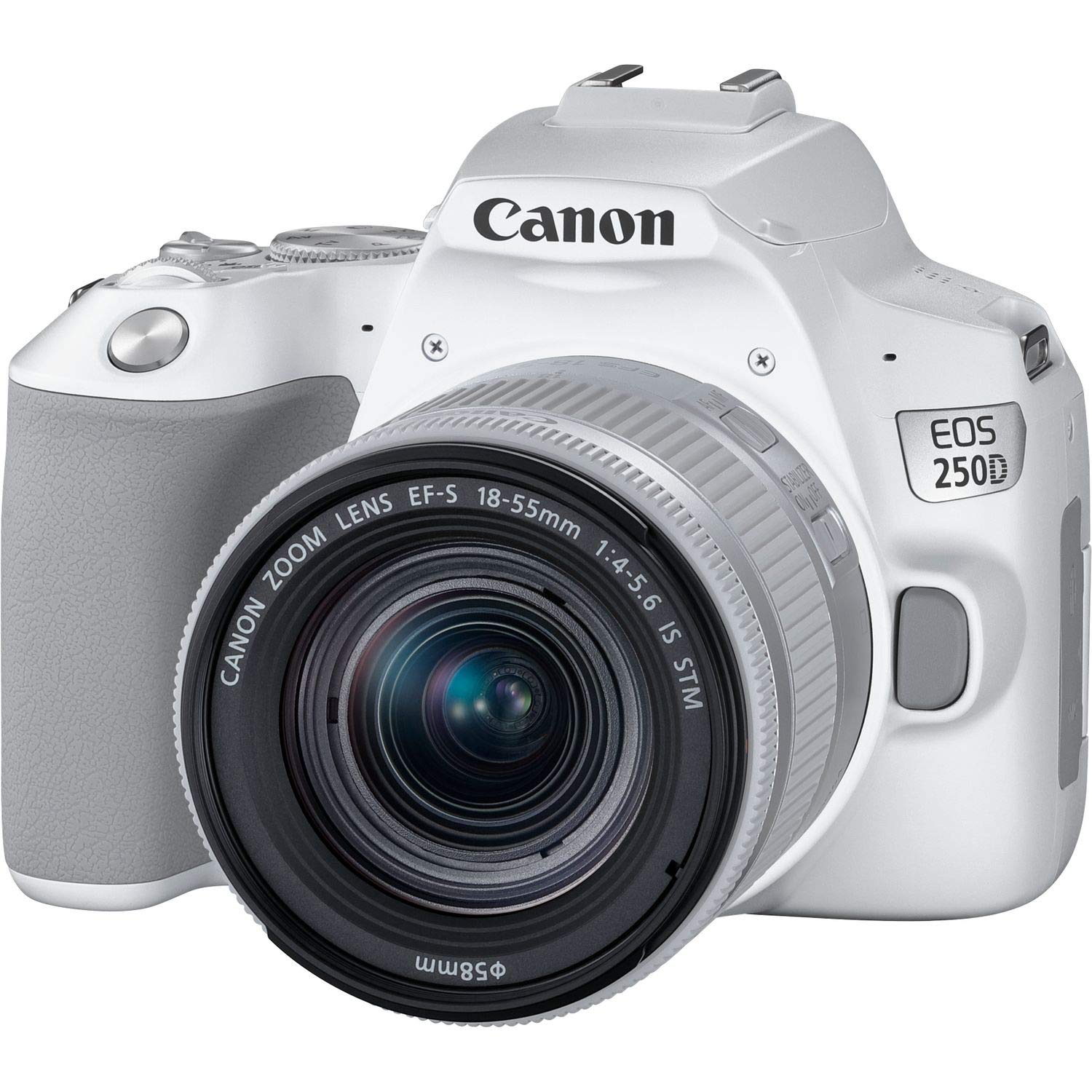 Canon EOS 250D (Rebel SL3) DSLR Camera w/ 18-55mm is STM Lens (International Version) No Warranty (White)