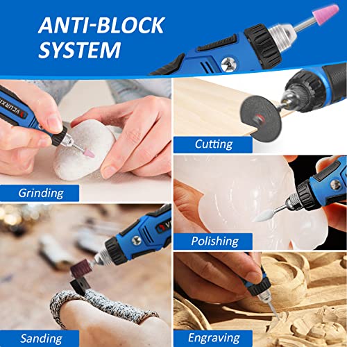 Cordless Rotary Tool, VCURXIDI 4V Mini Rotary Tool Kit with 72pcs Accessories, 3 Speed & USB Fast Charging, Portable Multi Purpose Power Tools for Small DIY, S&ing, Polishing, Engraving,5.9*0.98*1 in