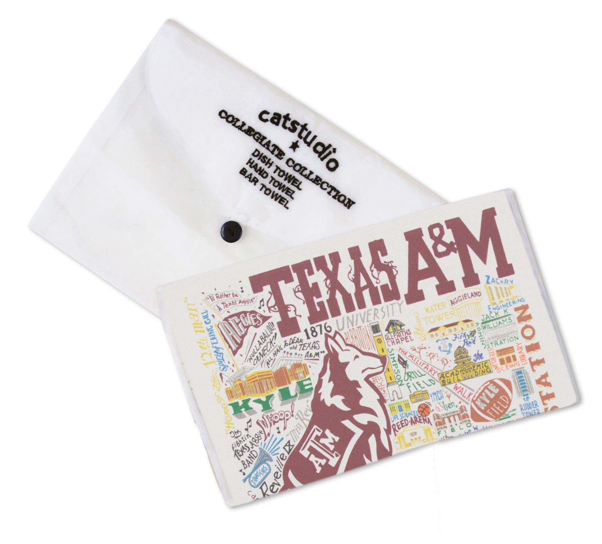 Catstudio Dish Towel, Texas A&M University Aggies Hand Towel - Collegiate Kitchen and Tea Towel for Texas A&M Fans - Perfect Graduation Gift, Gift for Students, Parents and Alums
