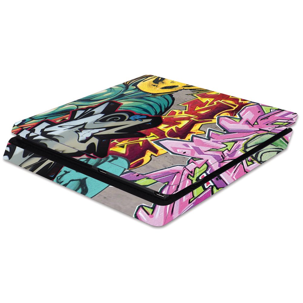 MightySkins Skin Compatible with Sony PS4 Slim Console - Graffiti Wild Styles | Protective, Durable, and Unique Vinyl Decal wrap Cover | Easy to Apply, Remove, and Change Styles | Made in The USA