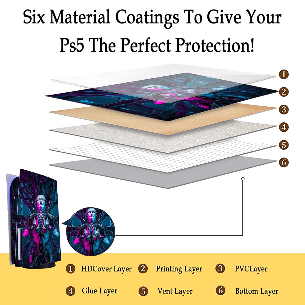 PS5 Skin for Console and Controller,Vinyl Sticker Decal Cover for PlayStation 5, Whole Body Skin Protector Durable, Scratch Resistant, Compatible with Playstation 5 Disk Edition (Queen of Quantum Zen)