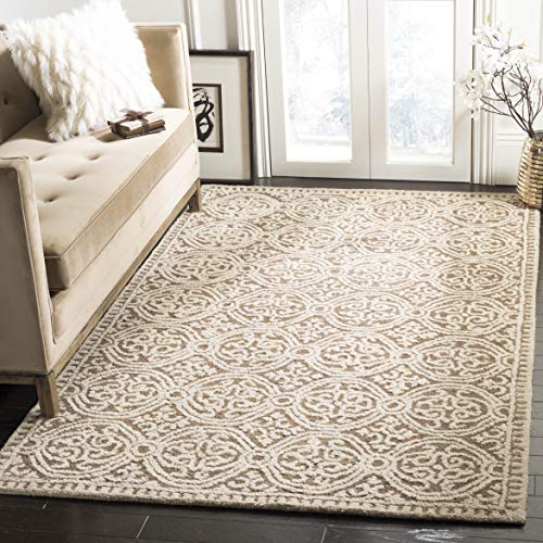 SAFAVIEH Cambridge Collection Area Rug - 8' x 10', Tan & Multi, Handmade Moroccan Wool, Ideal for High Traffic Areas in Living Room, Bedroom (CAM232A)