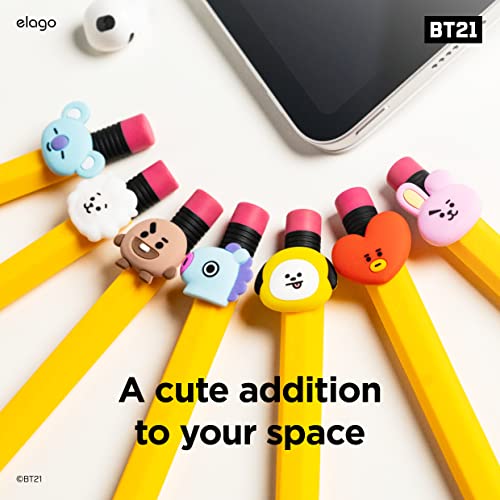elago BT21 Classic Pencil Case Compatible with Apple Pencil 2nd Generation, Durable Silicone Cover, Protective Holder, Compatible with Magnetic Charging and Double Tap [Official Merchandise] [RJ]