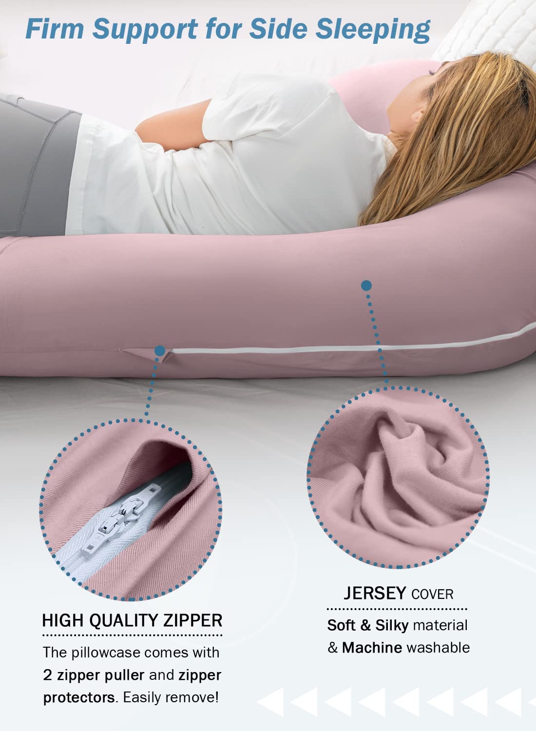 INSEN Pregnancy Pillow for Sleeping,Maternity Body Pillow for Pregnancy Women,Pregnancy Support Pillow for Back, Hip Pain,Grey