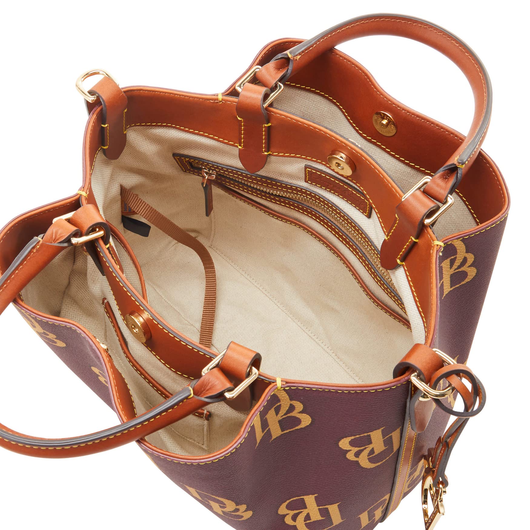 Dooney & Bourke Handbag, Monogram Brenna Satchel - Wine