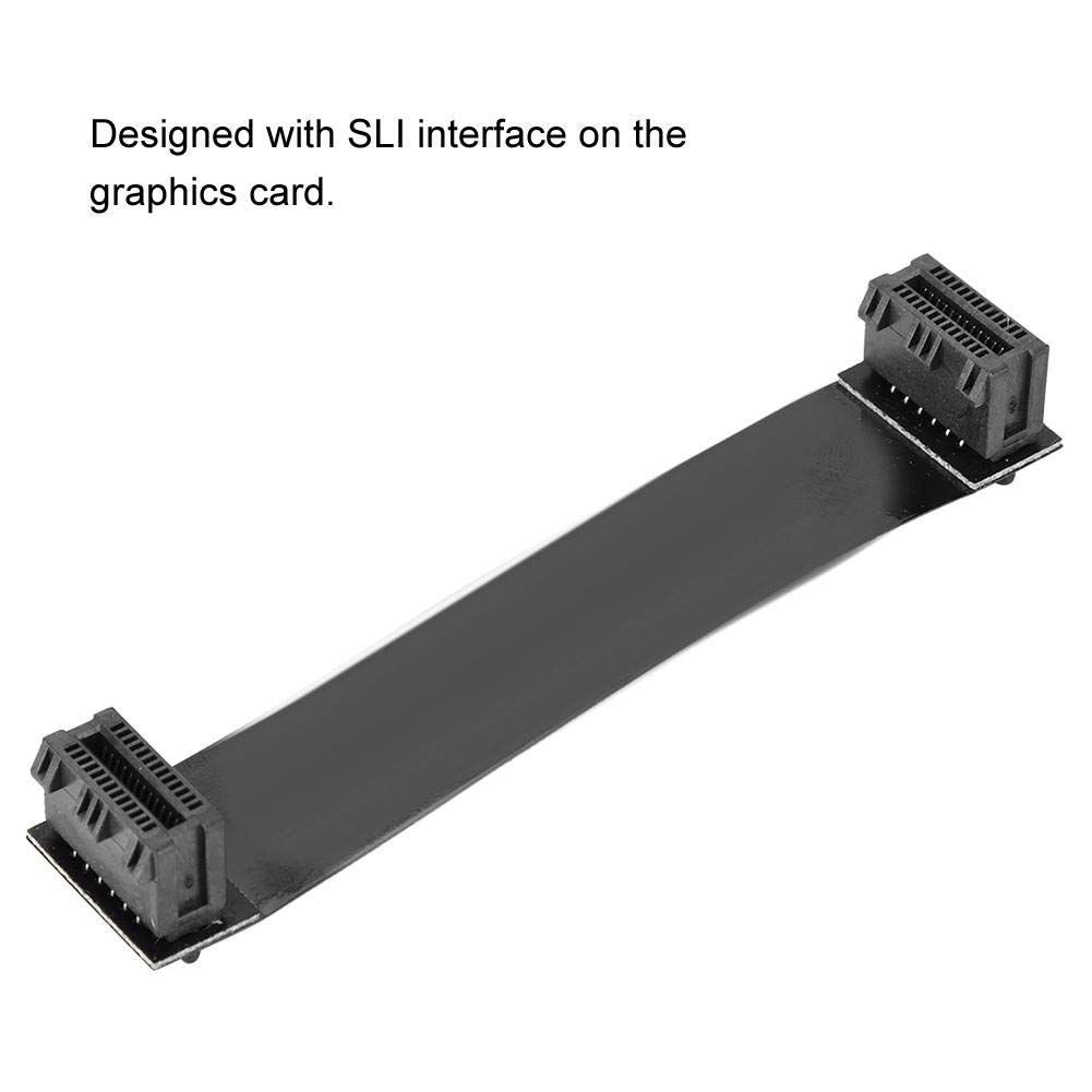Birsppy Flexible SLI Bridge GPU Cable, VGA Card SLI Flexible Bridge Cable Interconnect Connector 10cm, Dual Graphics Card SLI Crossfire Cable Bridge Connector for nVidia GPUs Graphic Cards
