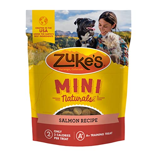 Zukeās Mini Naturals Soft Dog Treats for Training, Soft and Chewy Dog Training Treats with Salmon Recipe
