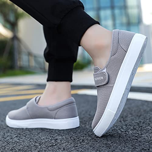 Canvas for Men Low Top Walking Shoes Fashion Casual Shoes Plane Shoes Grey