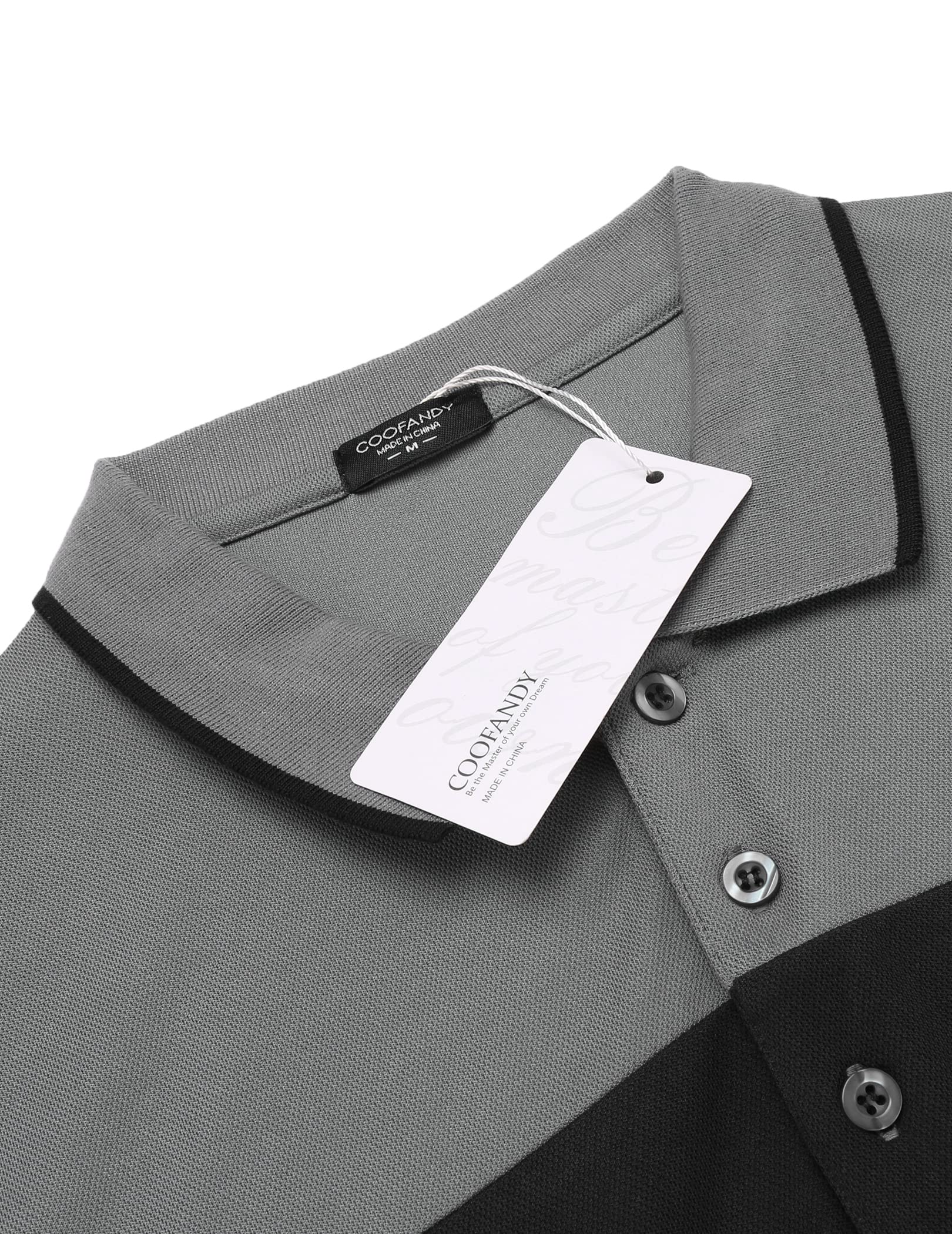 COOFANDY Men's Short Sleeve Polo Shirts Casual Slim Fit Basic Designed Shirts Pat 1 X-Large