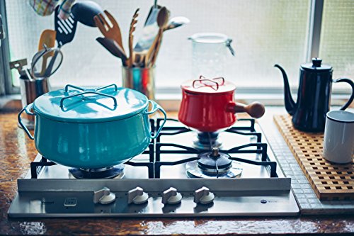 DANSK 833297 Koben Style Double Handed Pot, 7.1 inches (18 cm), 2.2 L., Induction Compatible, Turquoise/Teal, Oven Safe, Enameled
