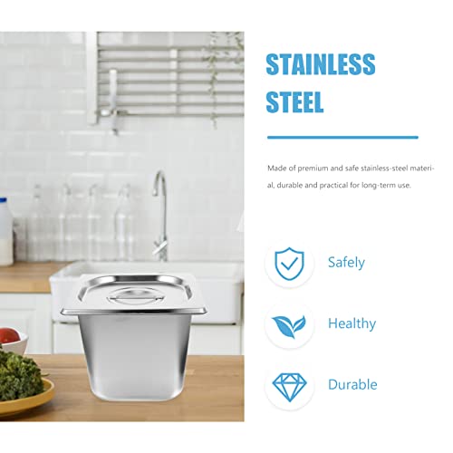 Kichvoe Aluminum Pans Stainless Steel Steam Pan Anti-jam Steam Table Pan Hotel Pans Restaurant Buffet Tray Dinner Food Container with Lid for Event Party Holiday Chafing Dish Buffet Set