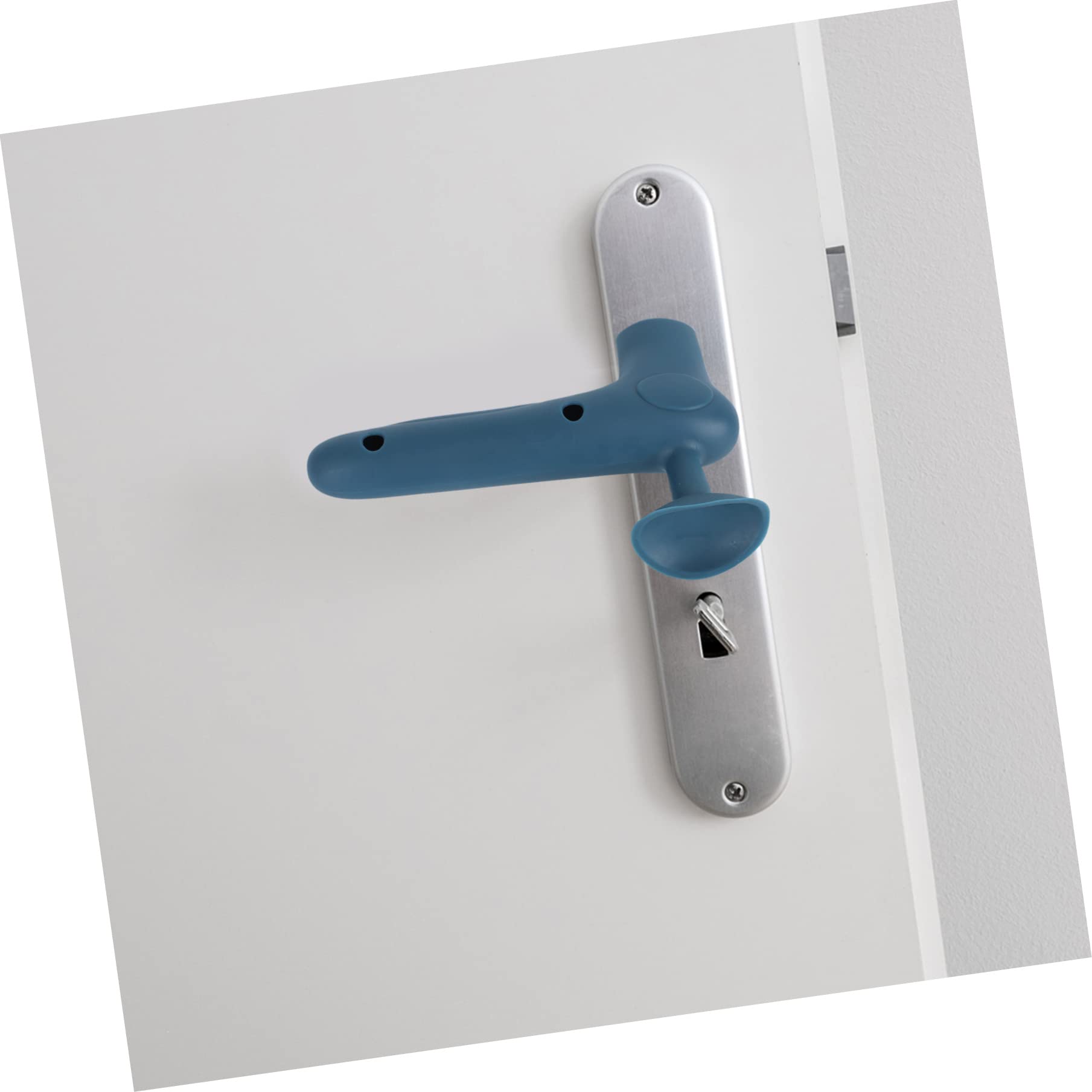 Door Handle Wall Protector 2pcs Protectors Silicone Covers Door- Green Shape Doorknobs Sleeve Noise Knob Cover Bumper Cabinets with Reusable Silencer Anti- Protector Handle Door