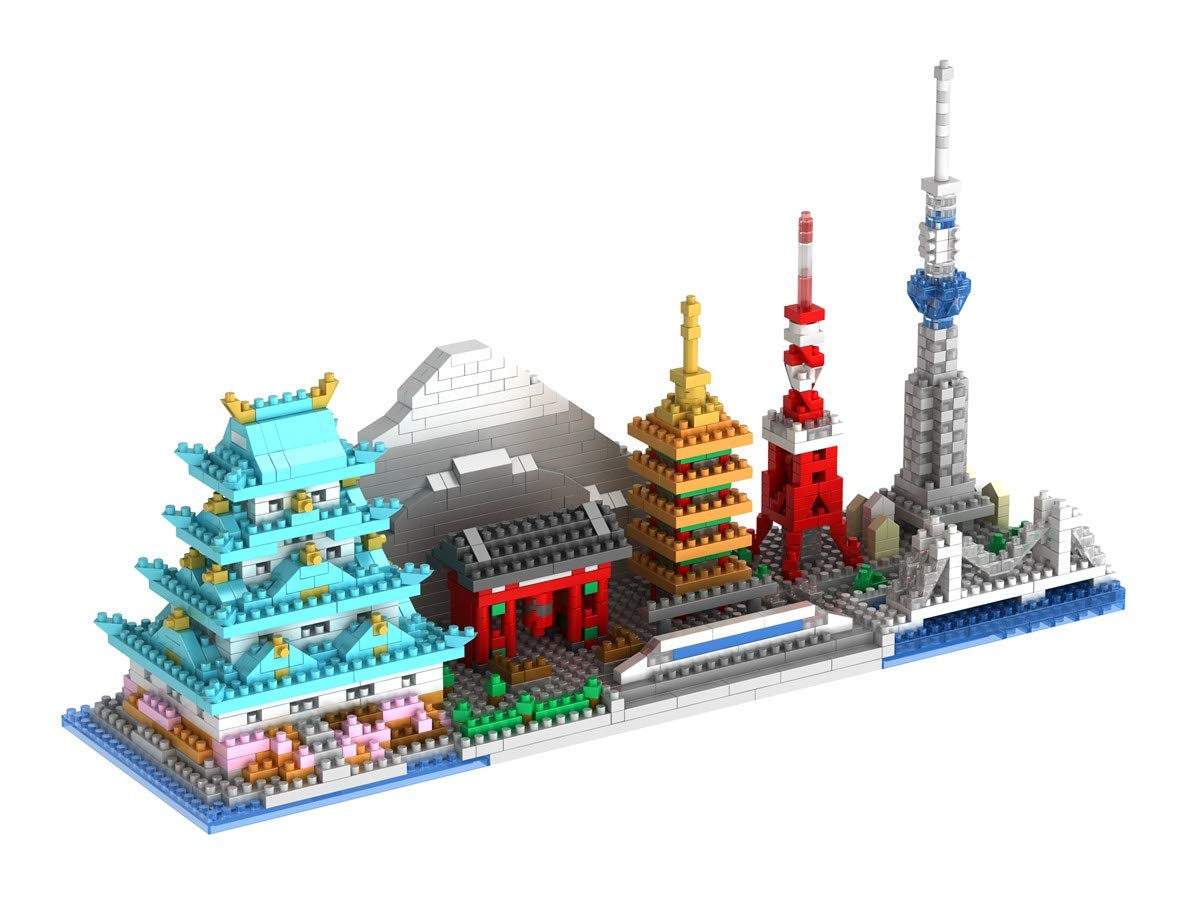 OneNext Japan Tokyo Skyline Collection Famous Architecture Model Building Block Set (1350pcs) Micro Mini Bricks Toys Gifts for Kids and Adults