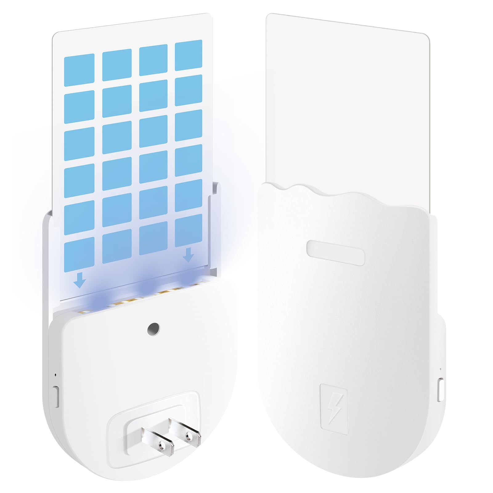 Fly Trap Indoor, Gnat Traps for House Indoor, Fruit Fly Traps for Indoors, Stem Flying Insect Light Trap, Plug-In Bug Zapper for Flies, Fruit Flies, and Other Flying Insects White(2 Device+15 Refills)