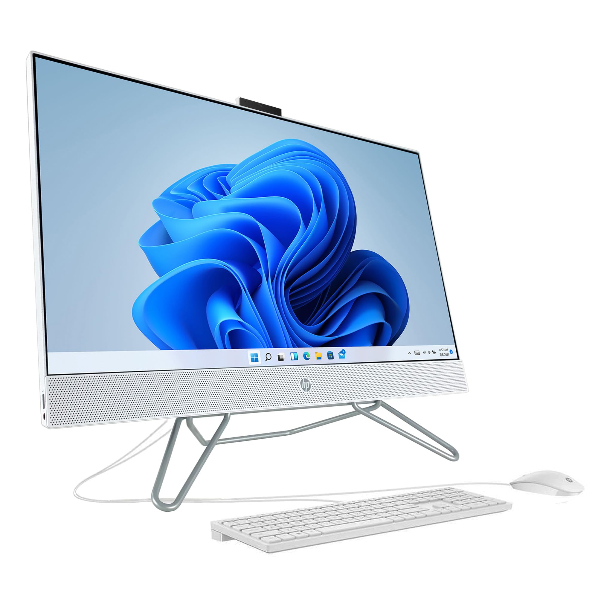 HP 27" Full HD Touchscreen All-in-One Desktop Computer - AMD Ryzen 7 5700U 8-Core up to 4.30 GHz Processor, 16GB DDR4 RAM, 512GB NVMe SSD + 1TB HDD, AMD Radeon Graphics, Windows 11 Home