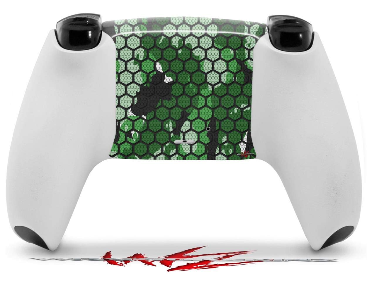 WraptorSkinz Skin Wrap compatible with Sony PS5 DualSense Controller HEX Mesh Camo 01 Green (CONTROLLER NOT INCLUDED)
