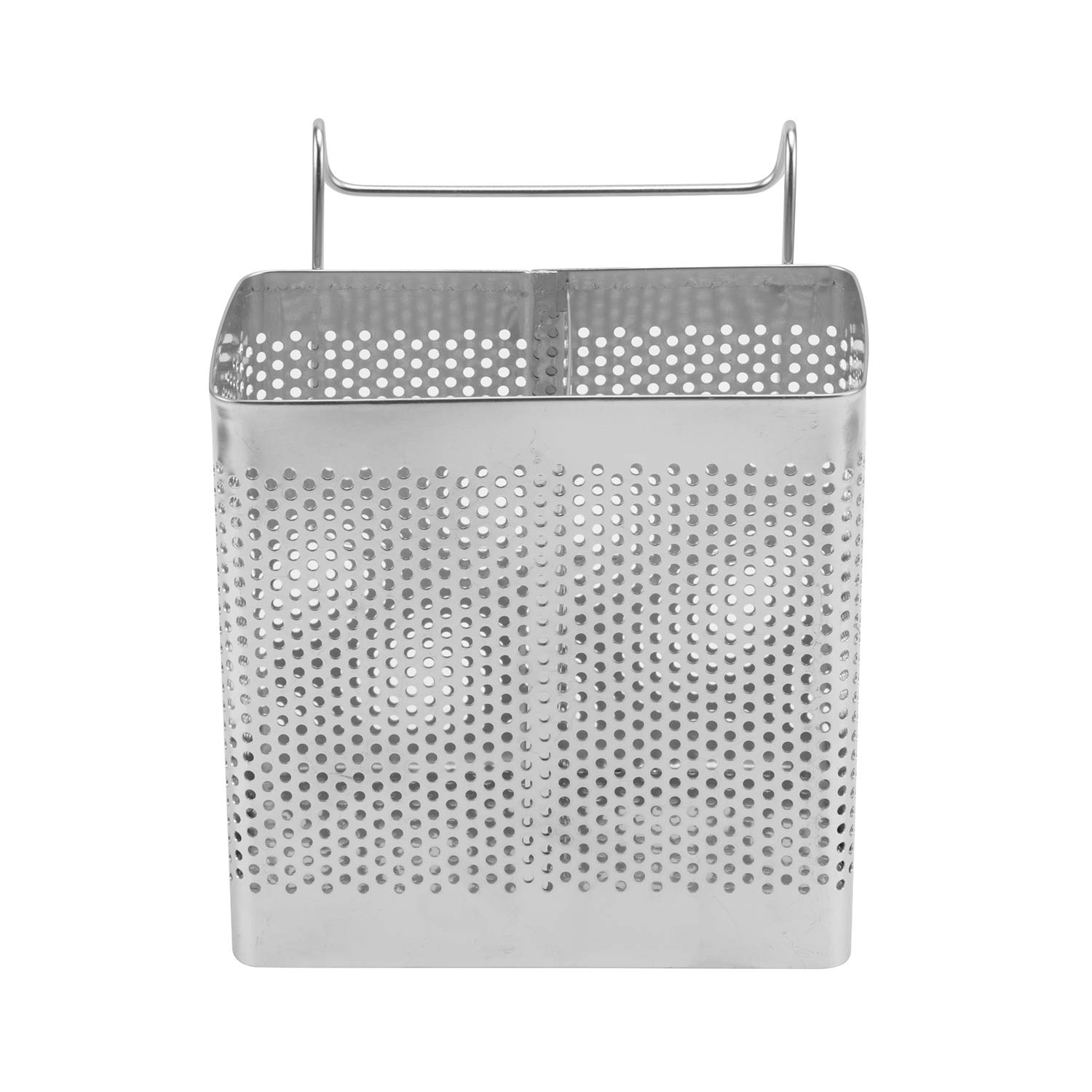 Cutlery Holder, Stainless Steel Drying with Hooks Square Storage Stand Holder for Spoon Case Organizerzer Sink Basket, Kitchen Utensils Chopsticks fork Holder Drying Rack Basket (two Compartments)