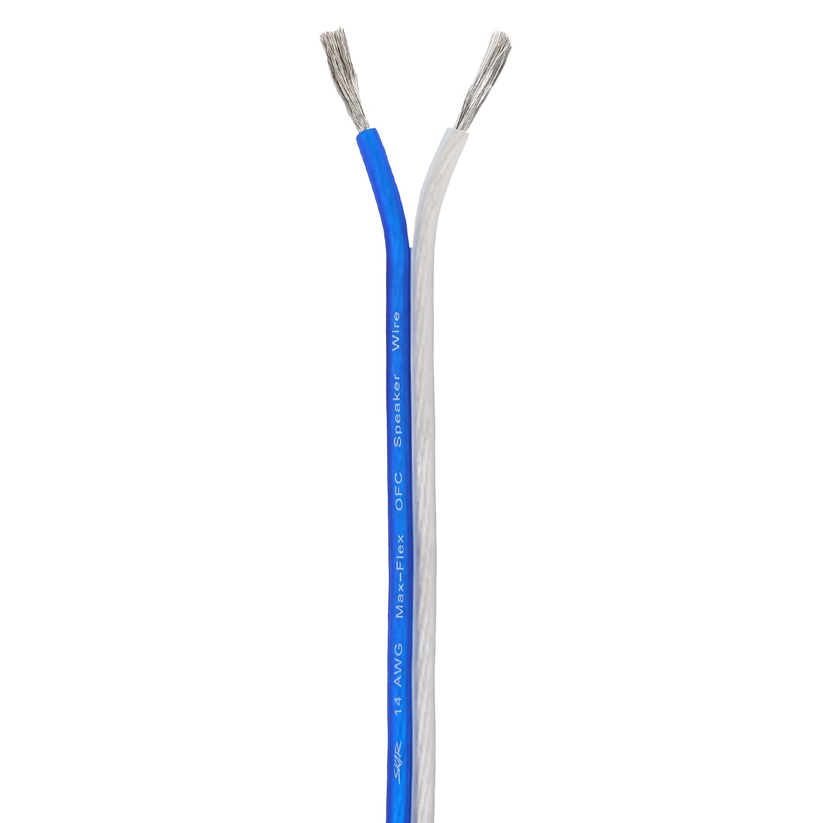 Skar Audio 14 Gauge (AWG) Elite Oxygen-Free Copper Audio Speaker Wire - 30 Feet (Blue/White)