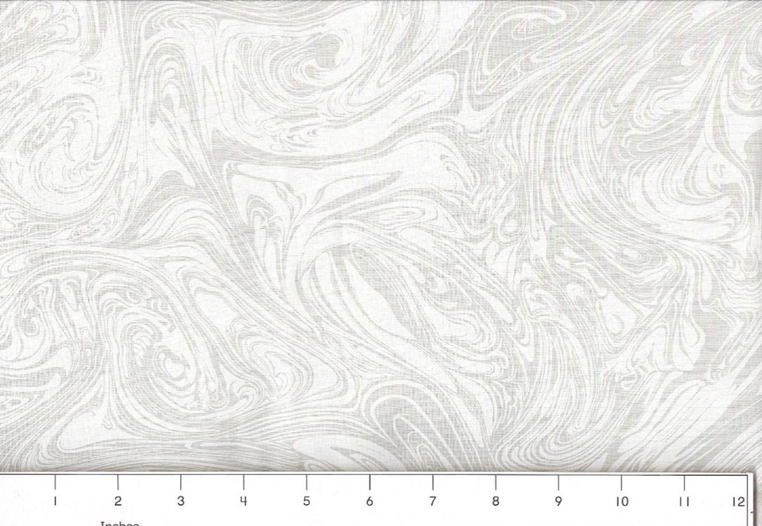 Generic 108"" Wide Fabric Quilt Backing Marbelicious Premium Cotton Fabric Cut by The Yard (White on White)