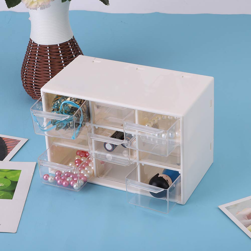 Fdit 9 Ders Multi Desktop Storage Box Cosmetics and Jewelry Storage Organizer Case Hardware and Craft Cabinet(1#)