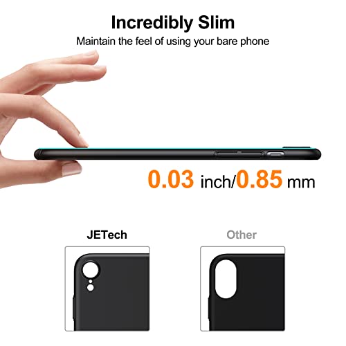 JETech Upgraded Slim (0.85 mm Thin) Case for iPhone XR 6.1-Inch, Camera Lens Cover Full Protection, Slim Fit Ultra Thin Lightweight Matte Hard PC, Support Wireless Charging (Black)
