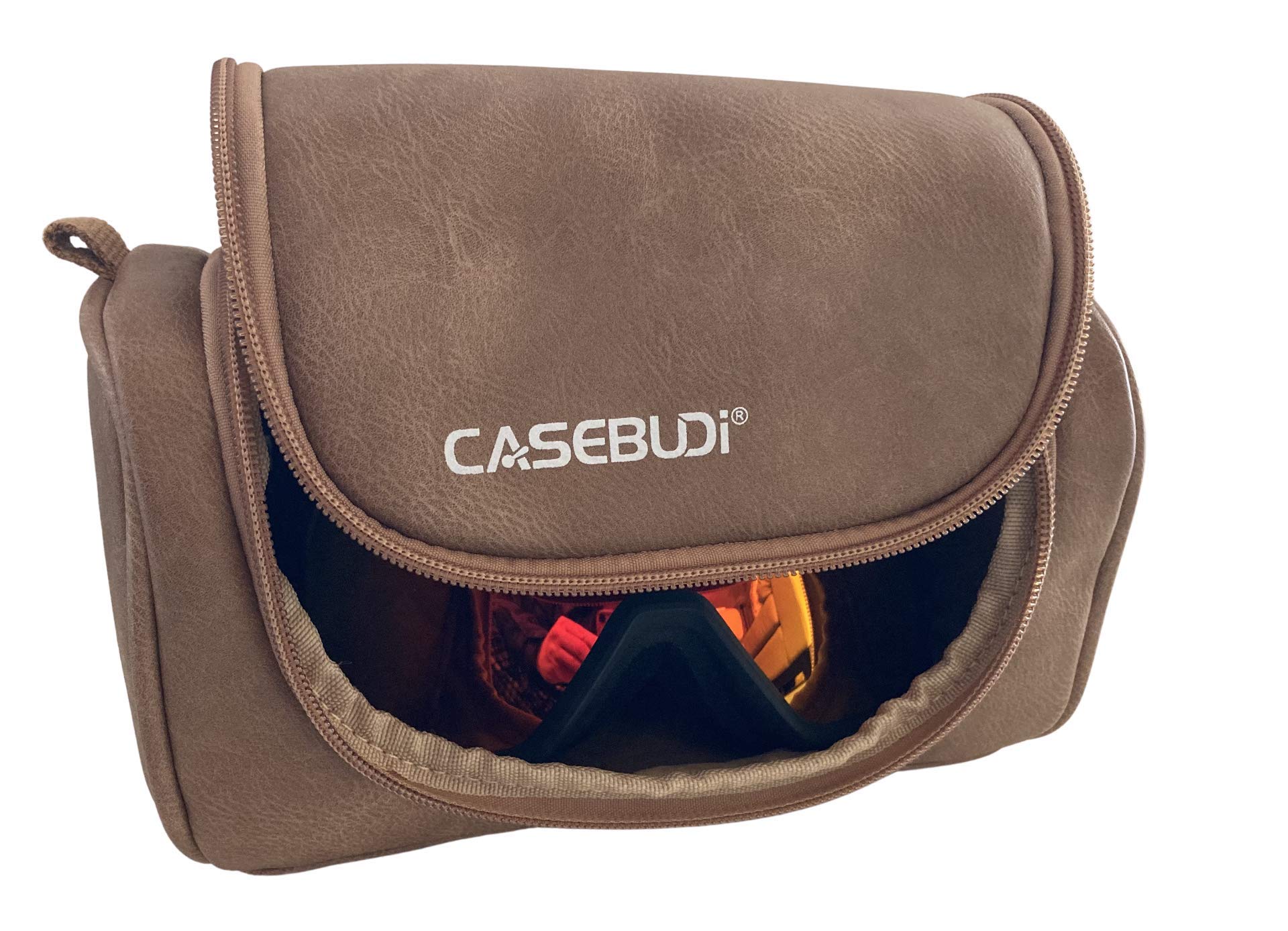 CASEBUDi Ski and Snowboard Goggle Case | Holds all types of Goggles (Black Ballistic Nylon)