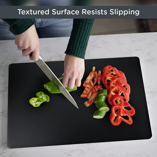 Conrad Shopping Cutting Board, HDPE Plastic Chopping Board, Kitchen Essentials Accessories Boards, Large Size 18 x 12β (Black)