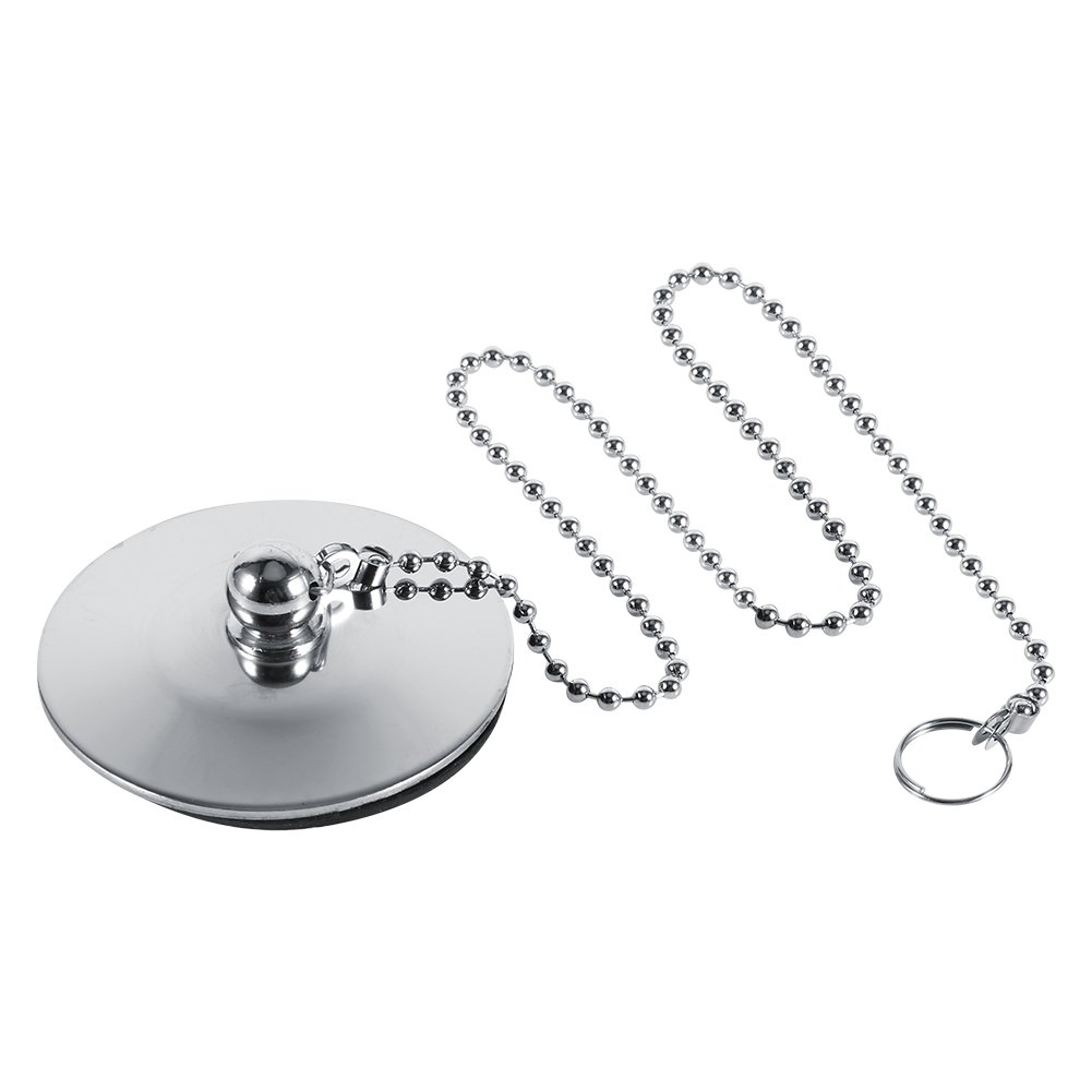 Fdit Tub Stopper, Drain Stopper Bathroom Sink Bathtub Accessories Hair Catcher Trap Strainer, Drain Cover Stopper for Kitchen Sink Bathroom Bathtub, Solid Metal Waste Plug with Chain