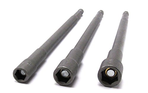 Elitexion 6 Inch Long Magnetic Nut Setters 1/4 inch Hex Shank Heavy Duty for 1/4, 5/16, and 3/8 inch Set – 3 Piece Set