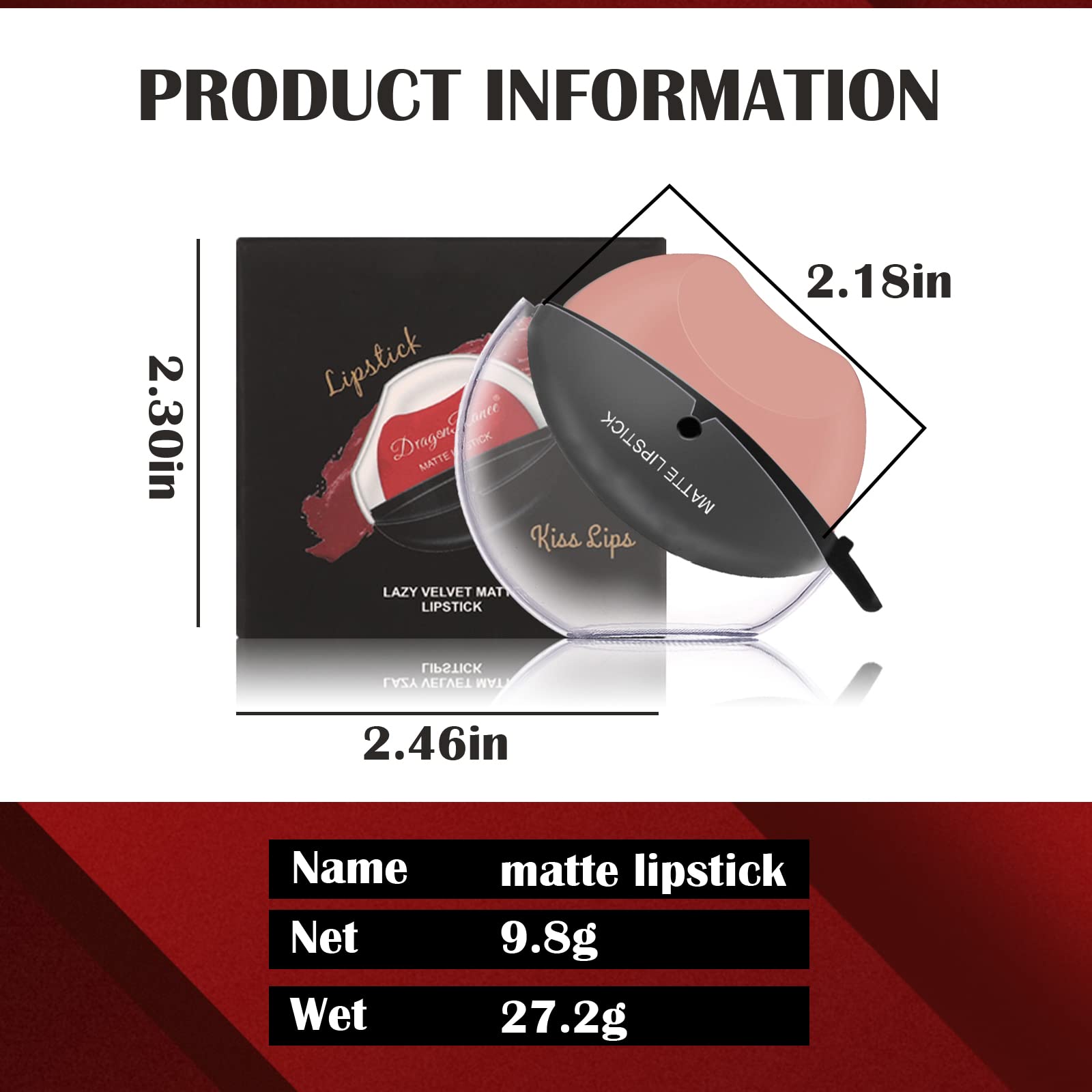 DAGEDA 3 Colors Matte Lipstick Set, Matte Velvet Lipstick Lip Shape Lazy Lipstick, Long Lasting High Pigmented Non-stick Cup Lip Gloss, Waterproof Easy to Color Lipstick Lazy Lip Makeup(Color C