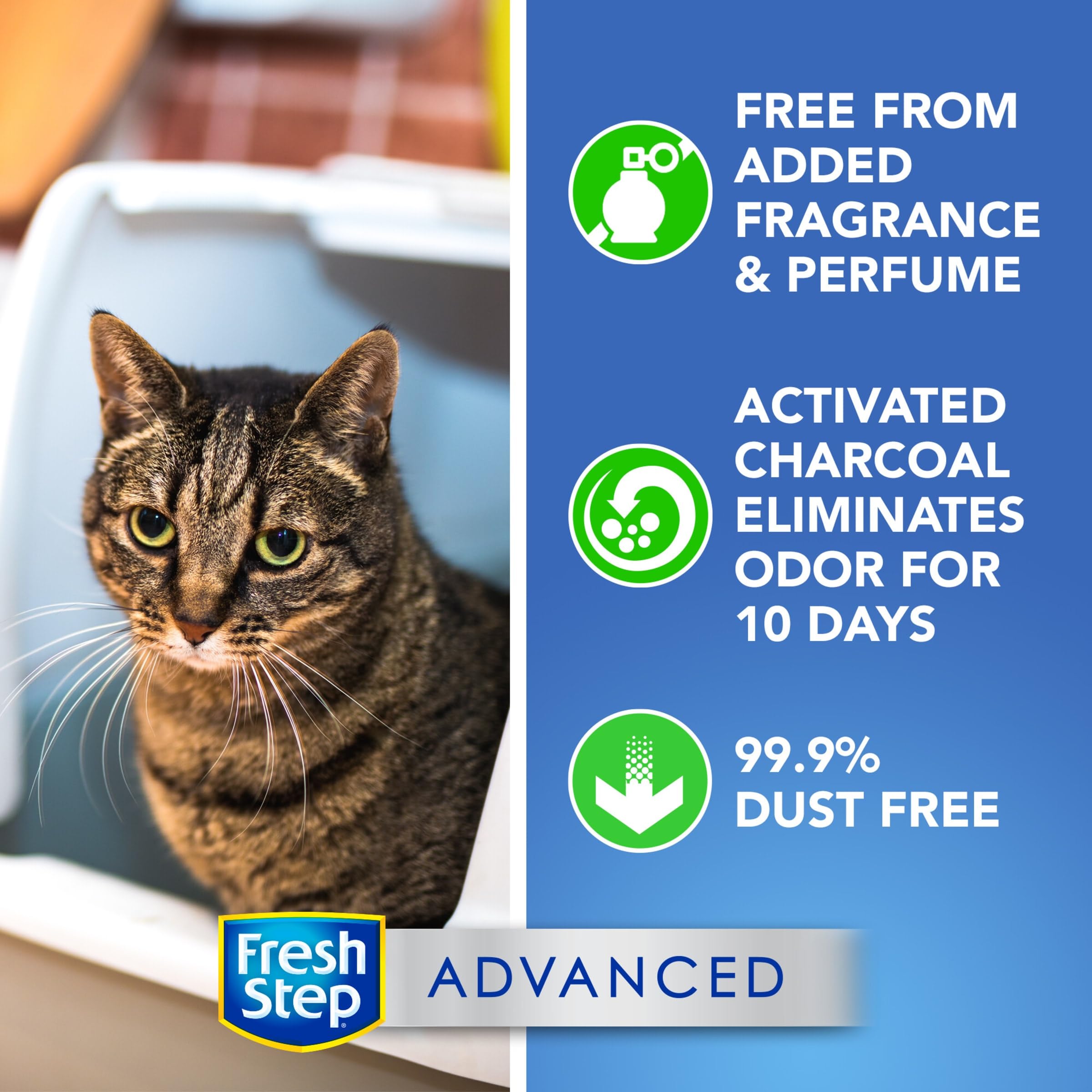 Fresh Step Advanced Simply Unscented Clumping Litter, Fresh Step Unscented Cat Litter Fights Odor on Contact, 18.5 lb. Box