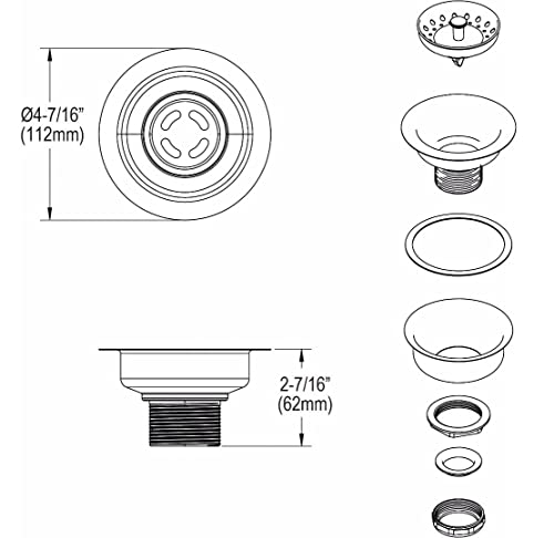 Elkay D1125 Drain, 3.5, Stainless Steel