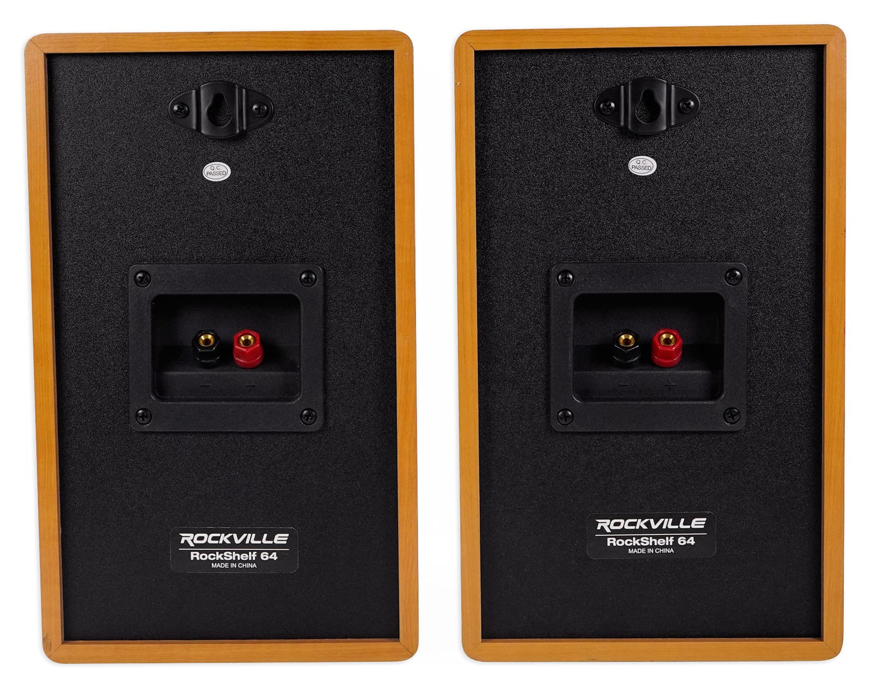 Rockville (2) RockShelf 68C 400w Wood 6.5"" Home Theater Bookshelf Speakers/8 Ohm, ROCKSHELF 68C V2