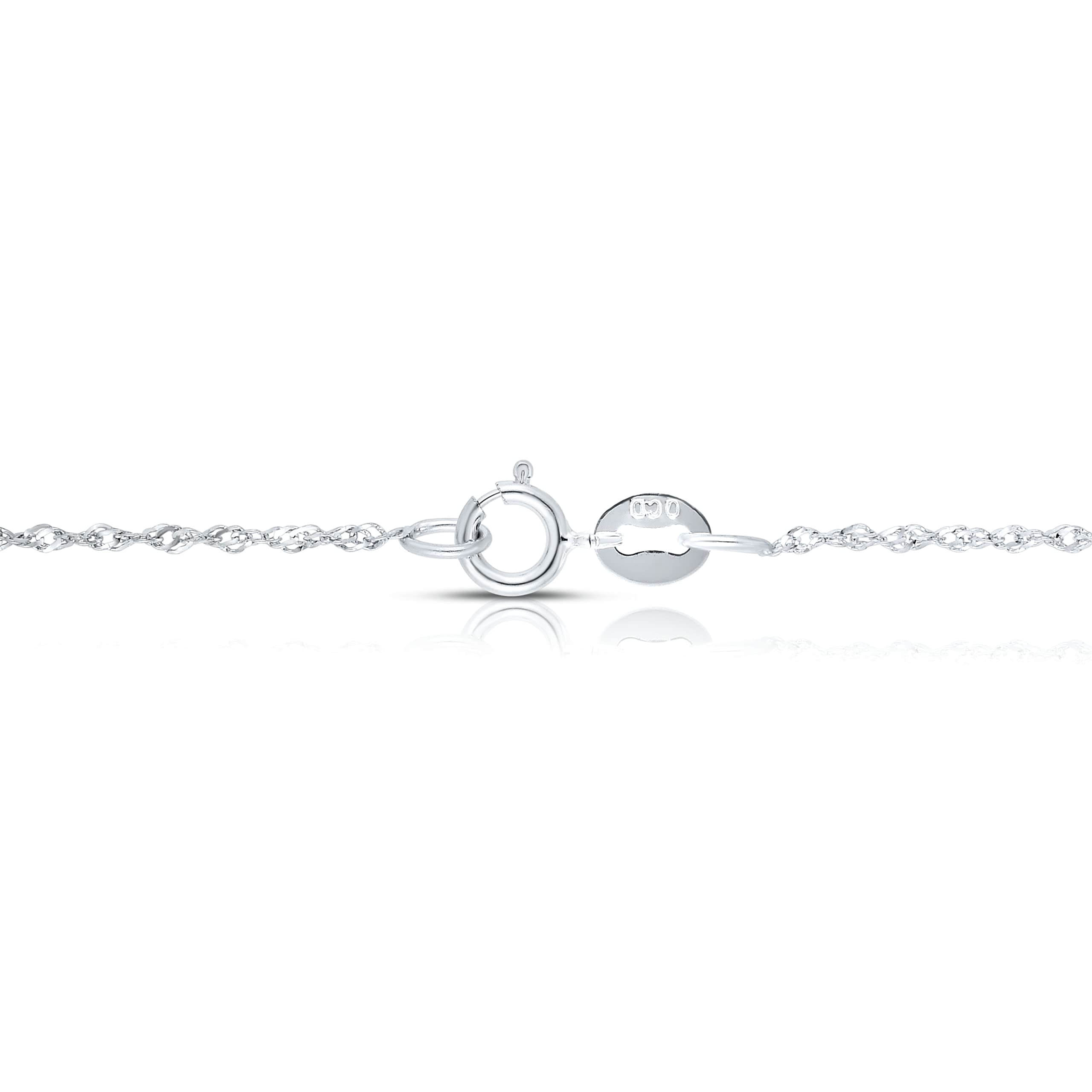 ORO LEONI 14k White Gold Cubic Zirconia Heart Pendant Necklace