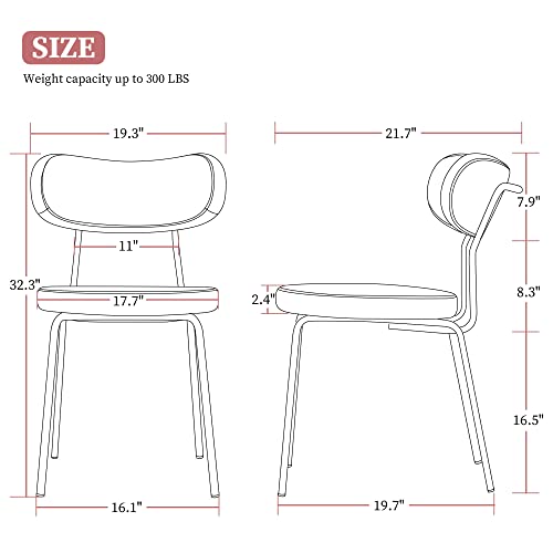 ivinta Stackable Dining Chair Set of 4, Modern Pink Velvet Chairs with Golden Legs, Mid Century Side Chairs for Dining Room, Living Room, Bedroom, Kitchen, Armless Vanity Accent Chair for Small Space