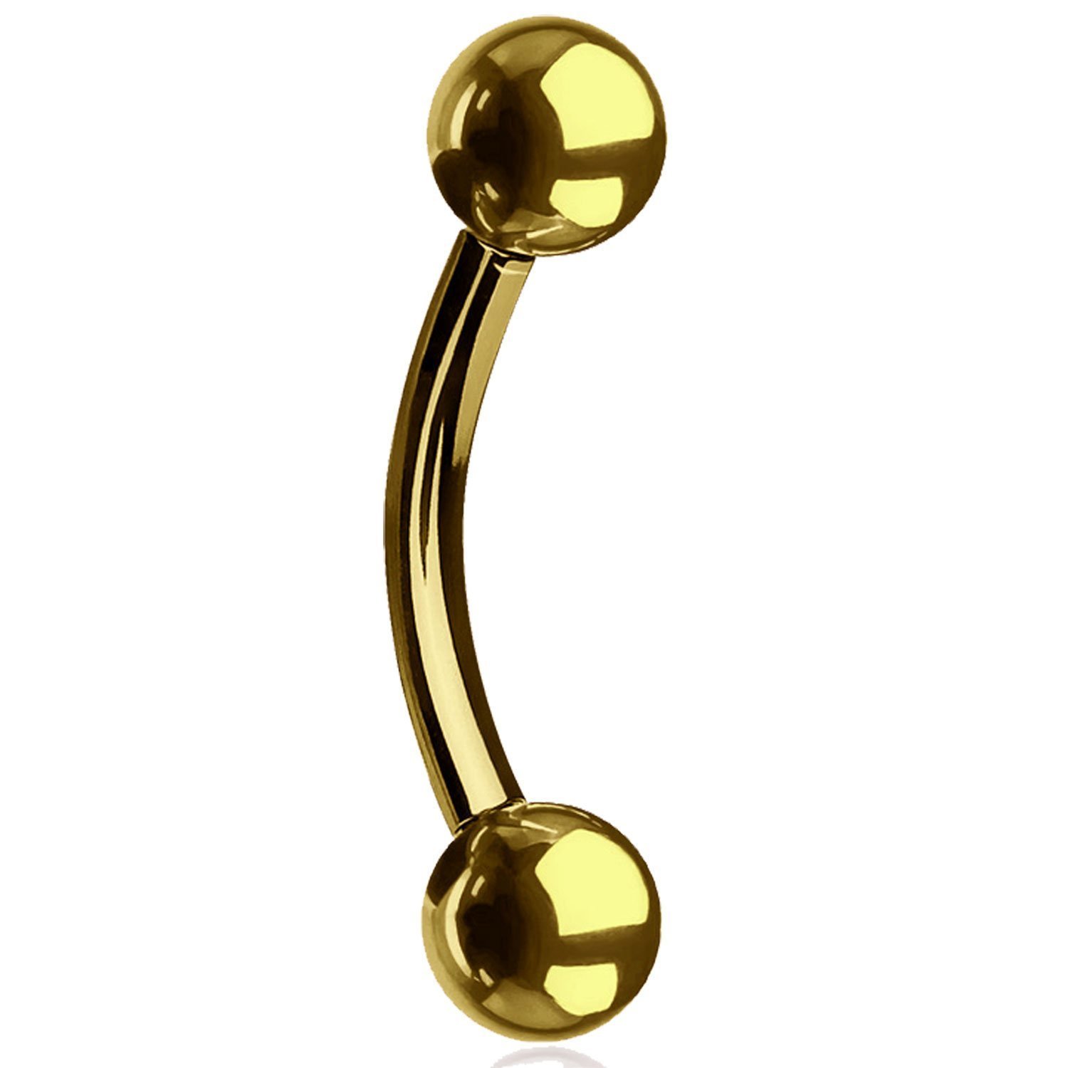 BodyJ4You Curved Barbell Stainless Steel 2G CR 12mm Ear Lobe Prince Albert Genital Piercing